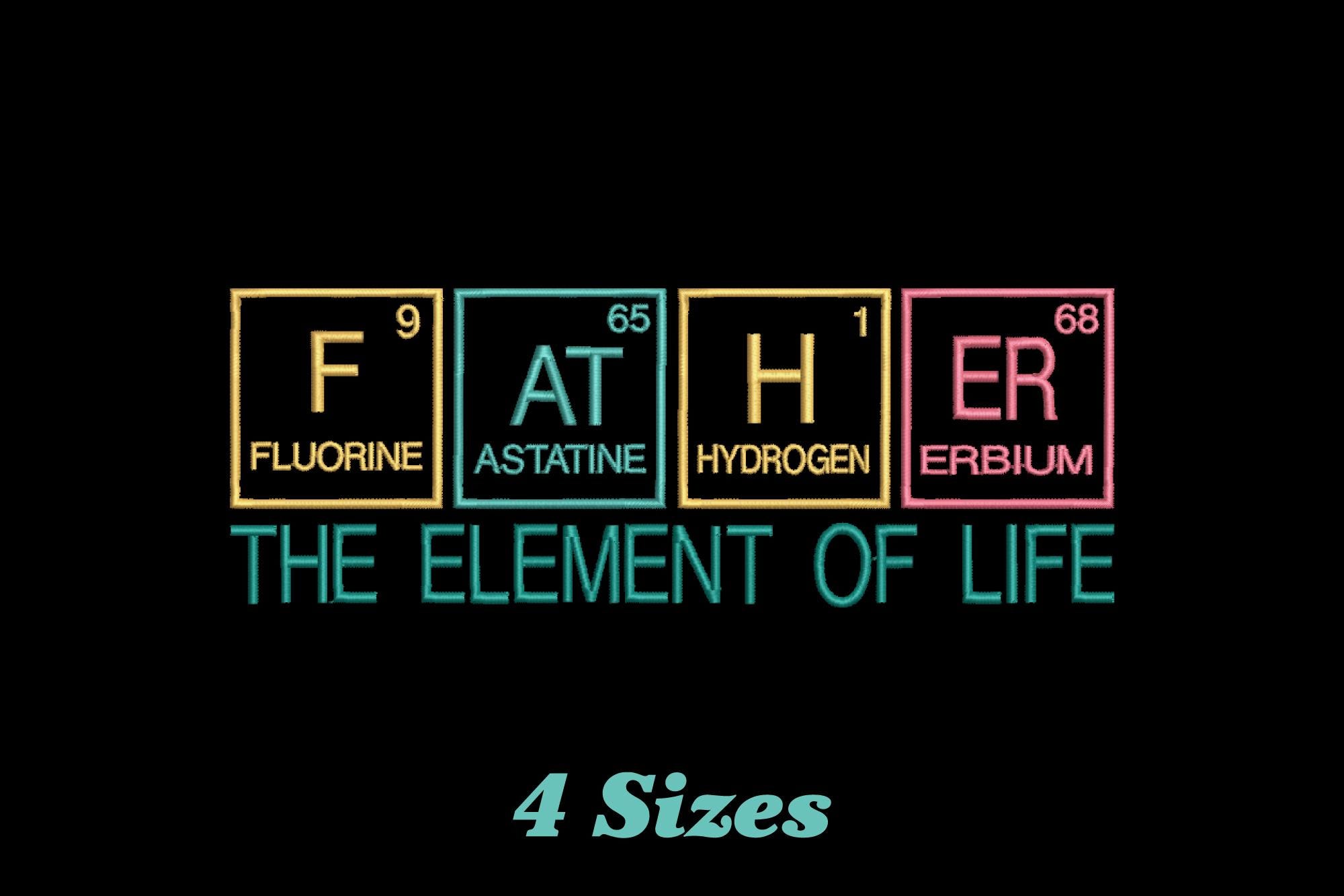 Father Periodic Table Embroidery Design, Father Periodic Table Machine ...