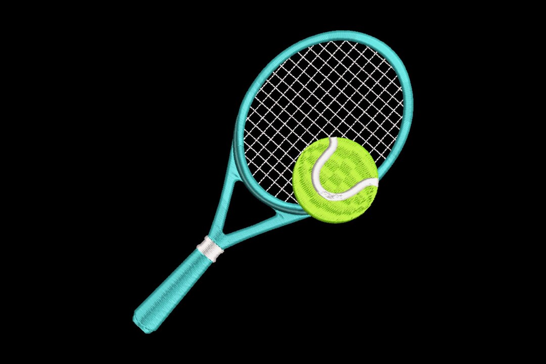 Tennis Ball and Racket Embroidery Design, Tennis Machine Embroidery ...