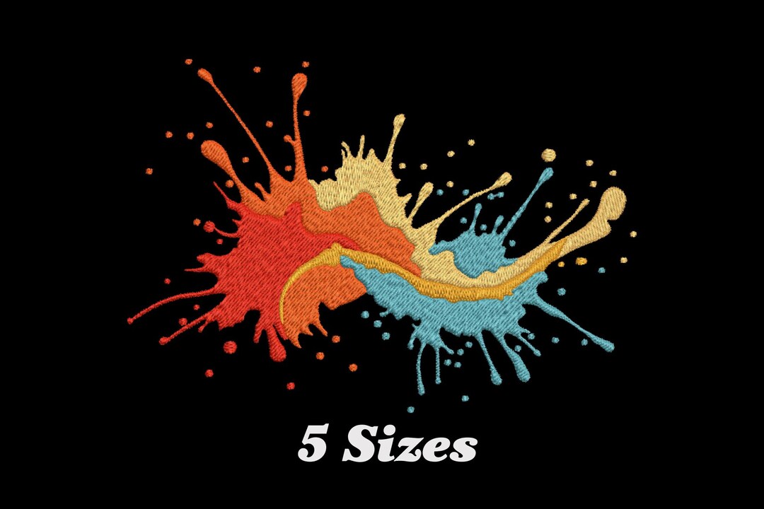 Colorful Splash Embroidery Design, Colorful Splash Machine Embroidery ...