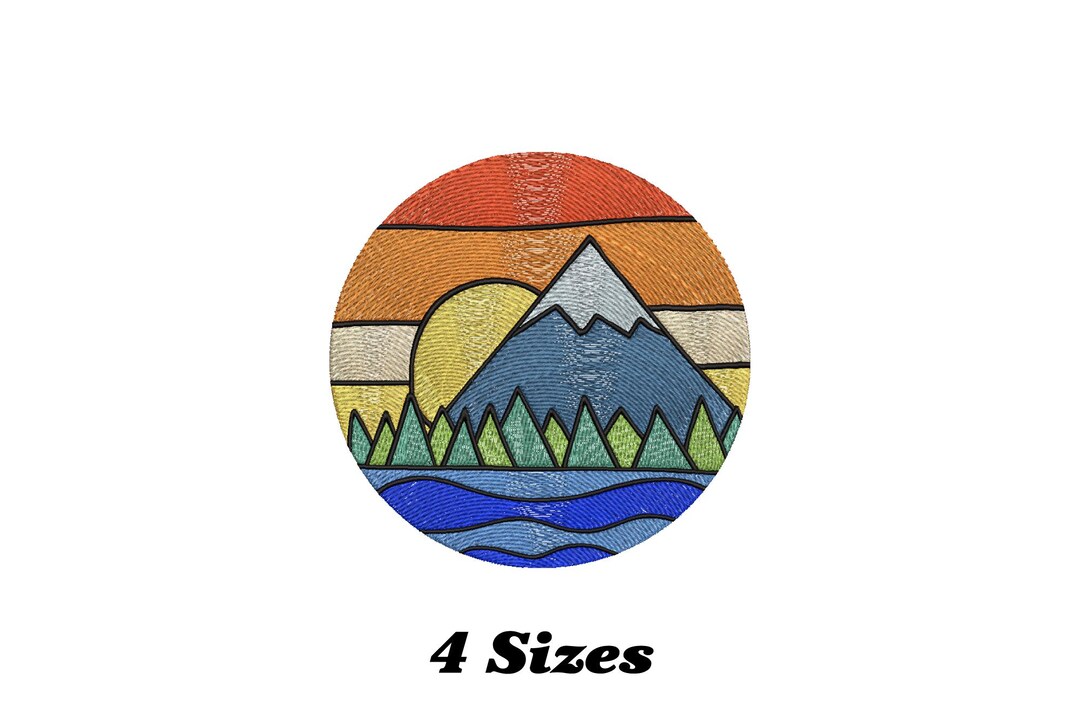 Mountain Landscape Embroidery Design, Mountain Landscape Machine ...
