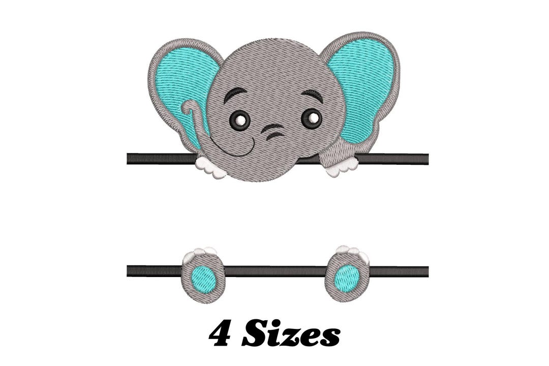 Elephant Split Name Frame Embroidery Design, Elephant Split Name Frame ...