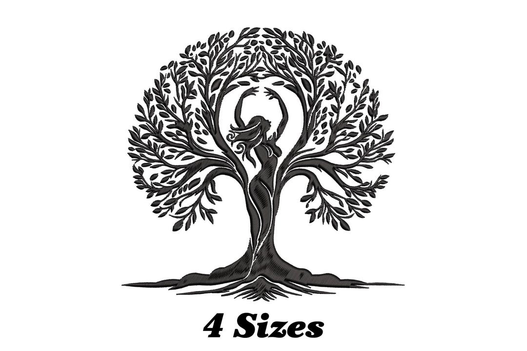 Oak Mother Earth Tree Embroidery Design, Oak Mother Earth Tree Machine ...
