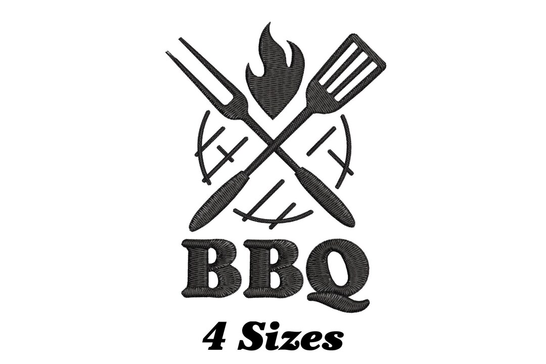 BBQ Embroidery Design, BBQ Machine Embroidery Design, Barbecue Grill ...
