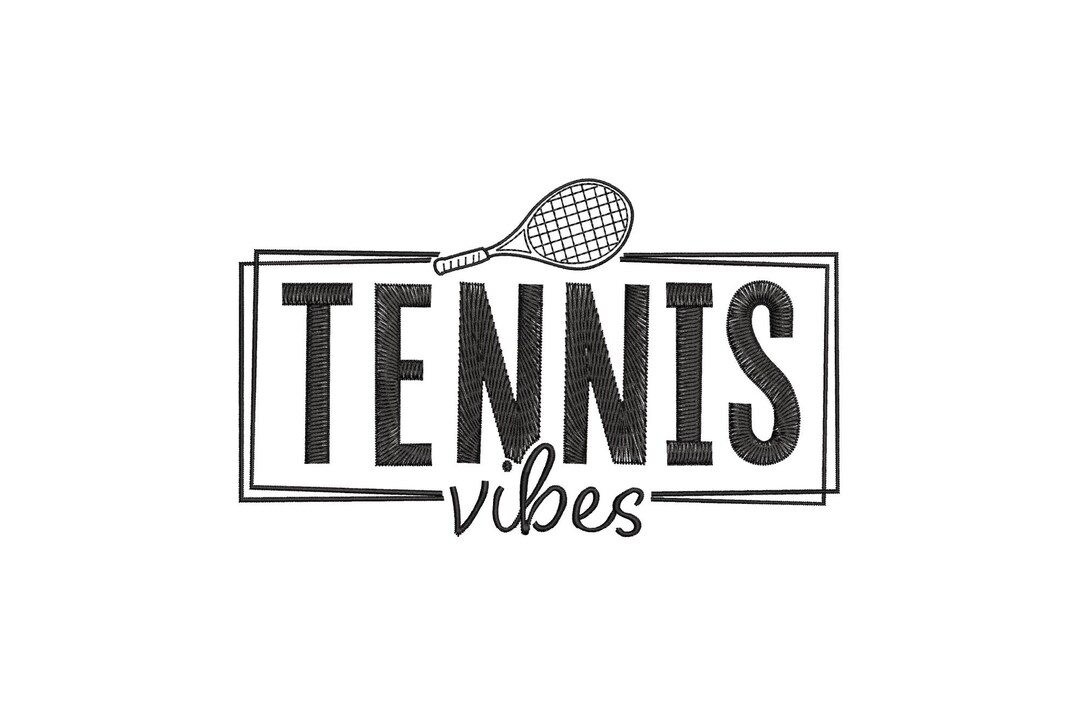Tennis Vibes Embroidery Design, Tennis Machine Embroidery Design ...