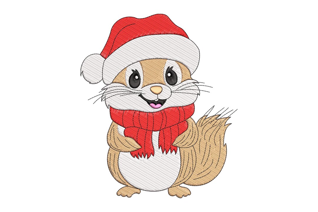Squirrel Christmas Embroidery Design, Christmas Squirrel Machine ...