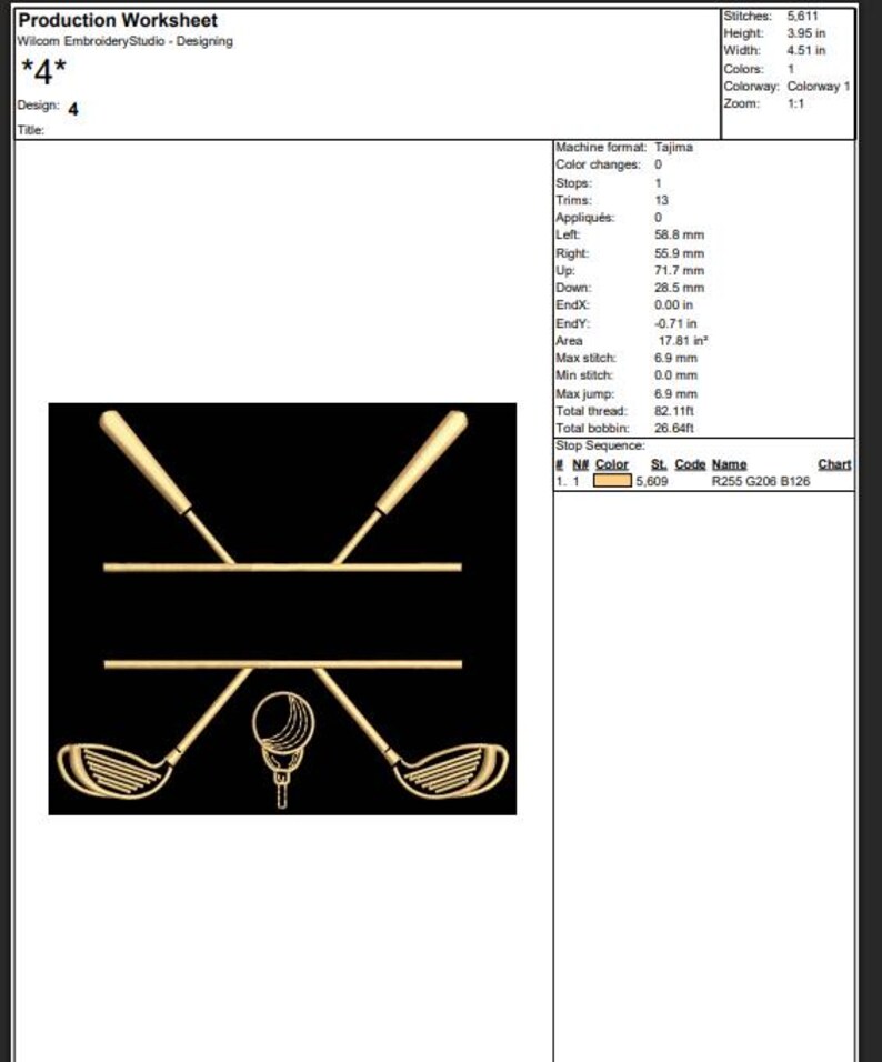 Golf Monogram Embroidery Design, Golf Split Name Frame Machine ...