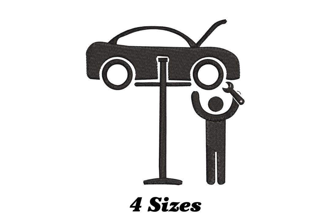 Auto Repair Mechanic Embroidery Design, Mechanic Machine Embroidery ...
