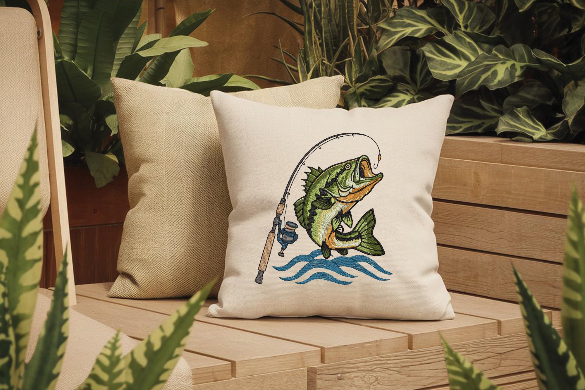 Bass Fish Embroidery Design, Bass Fish Machine Embroidery Design, Bass ...