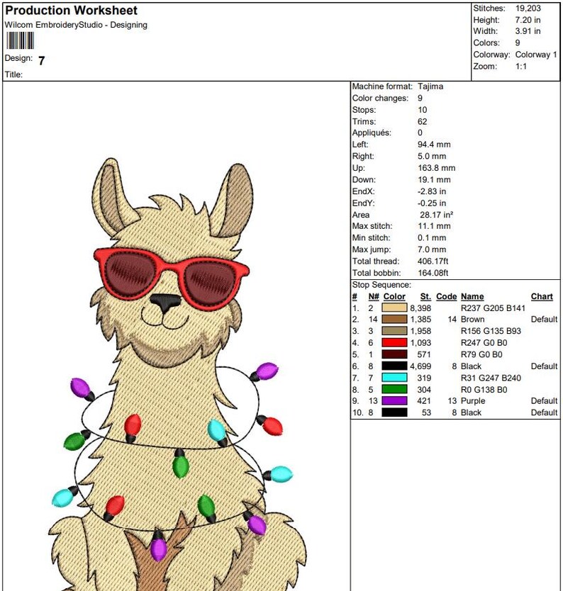 Lighting Llama Christmas Embroidery Design, Christmas Llama Machine ...