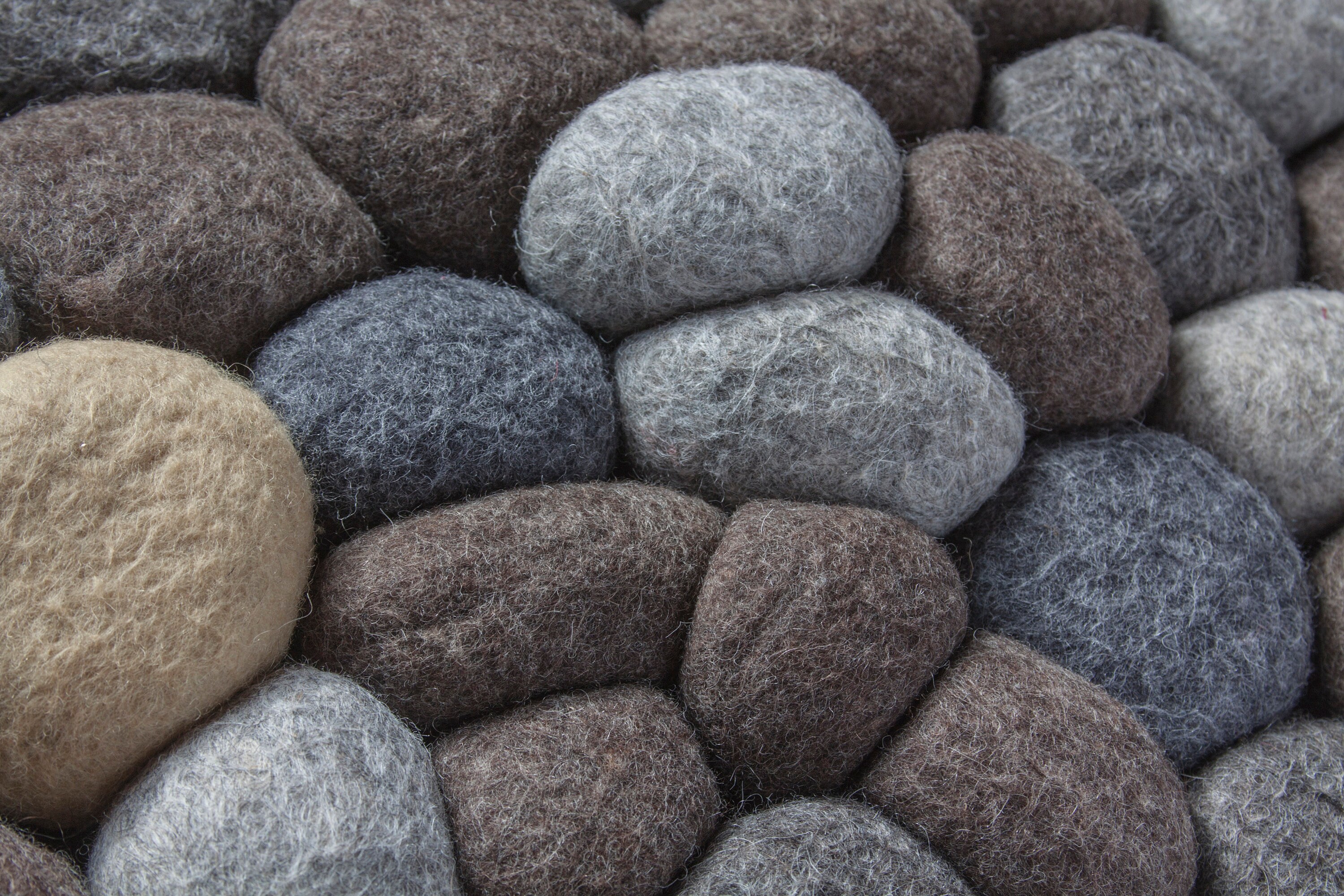 Felt Pebbles Rug Brown and Gray - Etsy