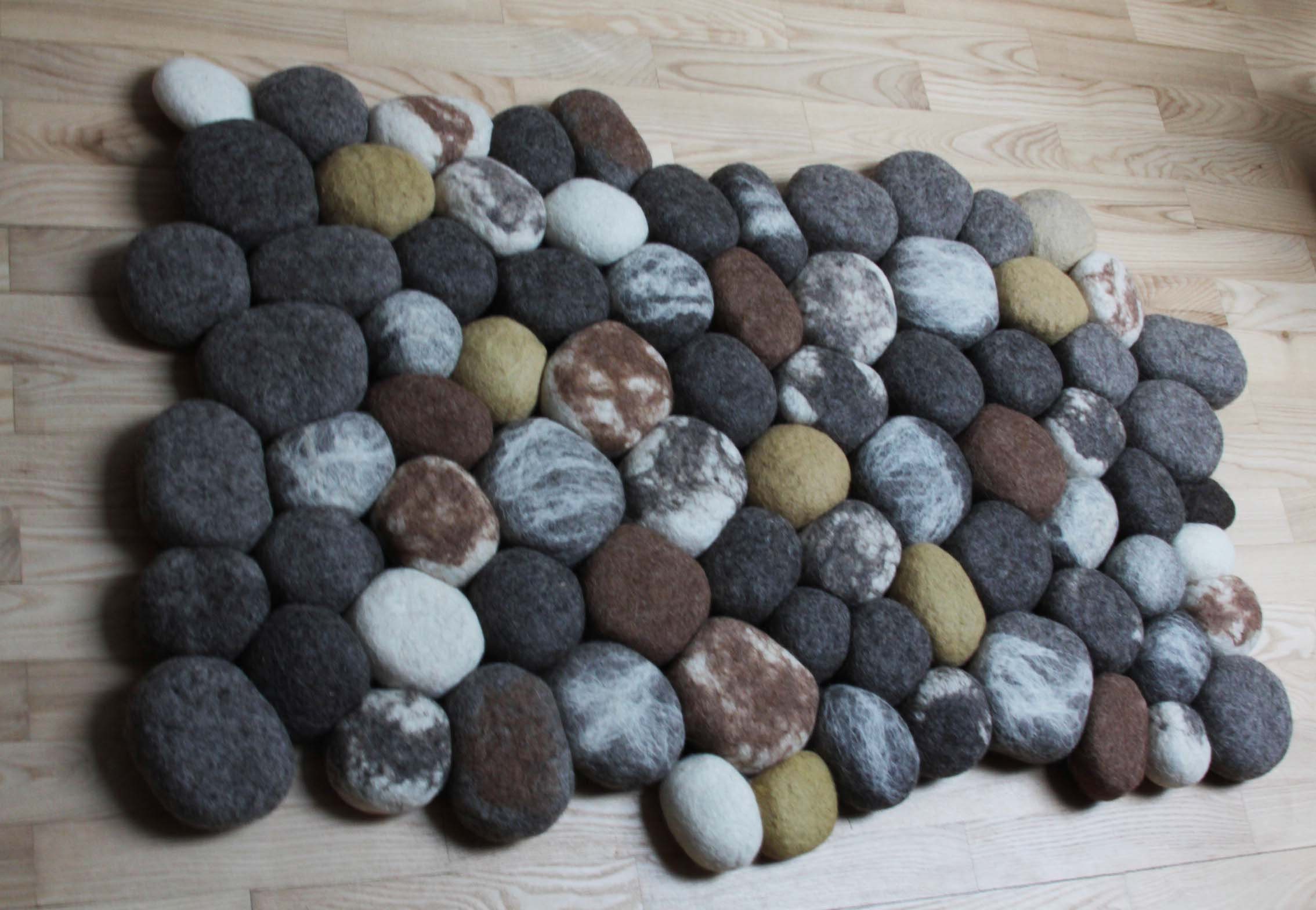 Felt Pebbles Rug Shades of Brown - Etsy