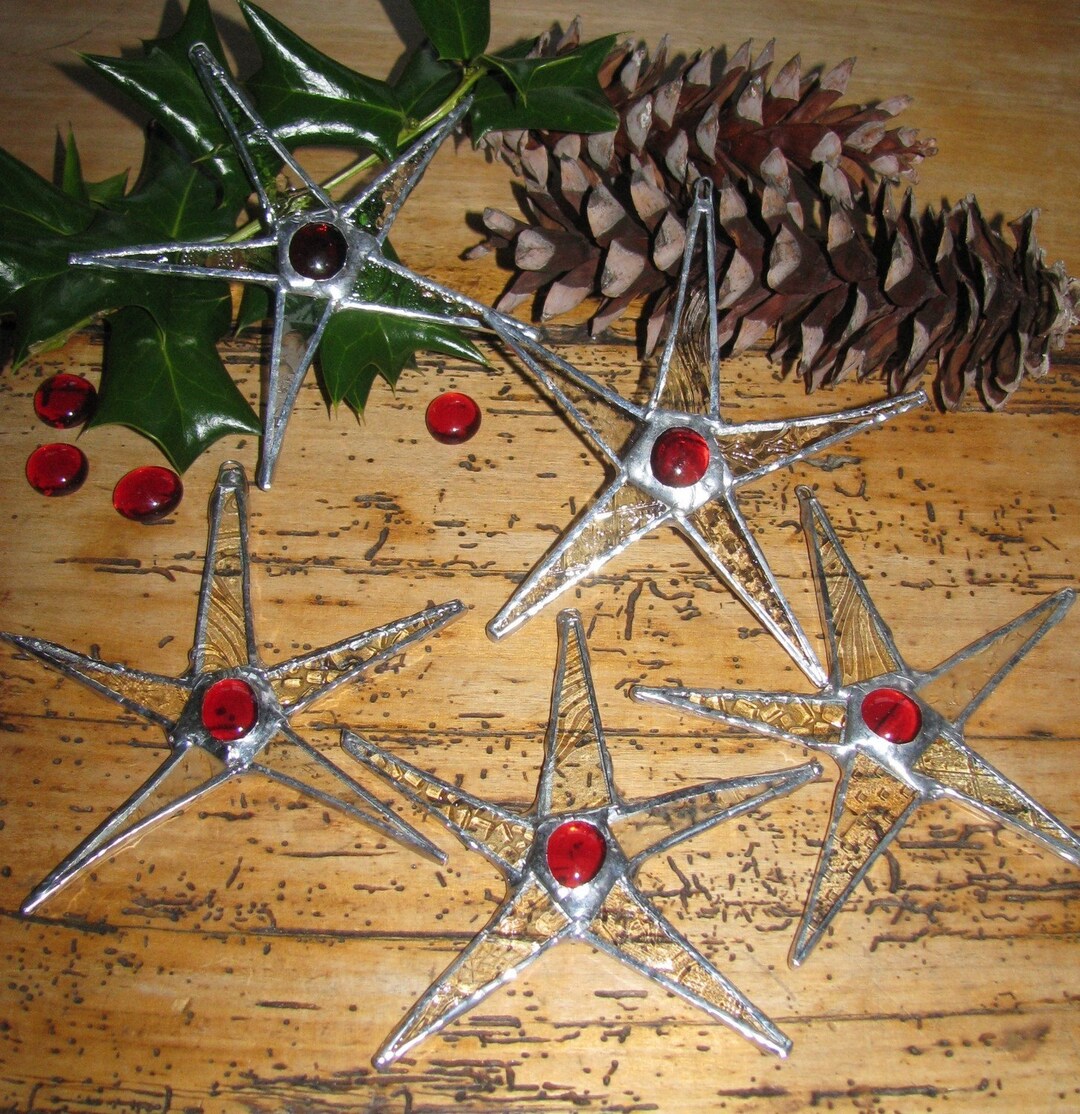 Five 5 Inch Cranberry Christmas Stars - Etsy