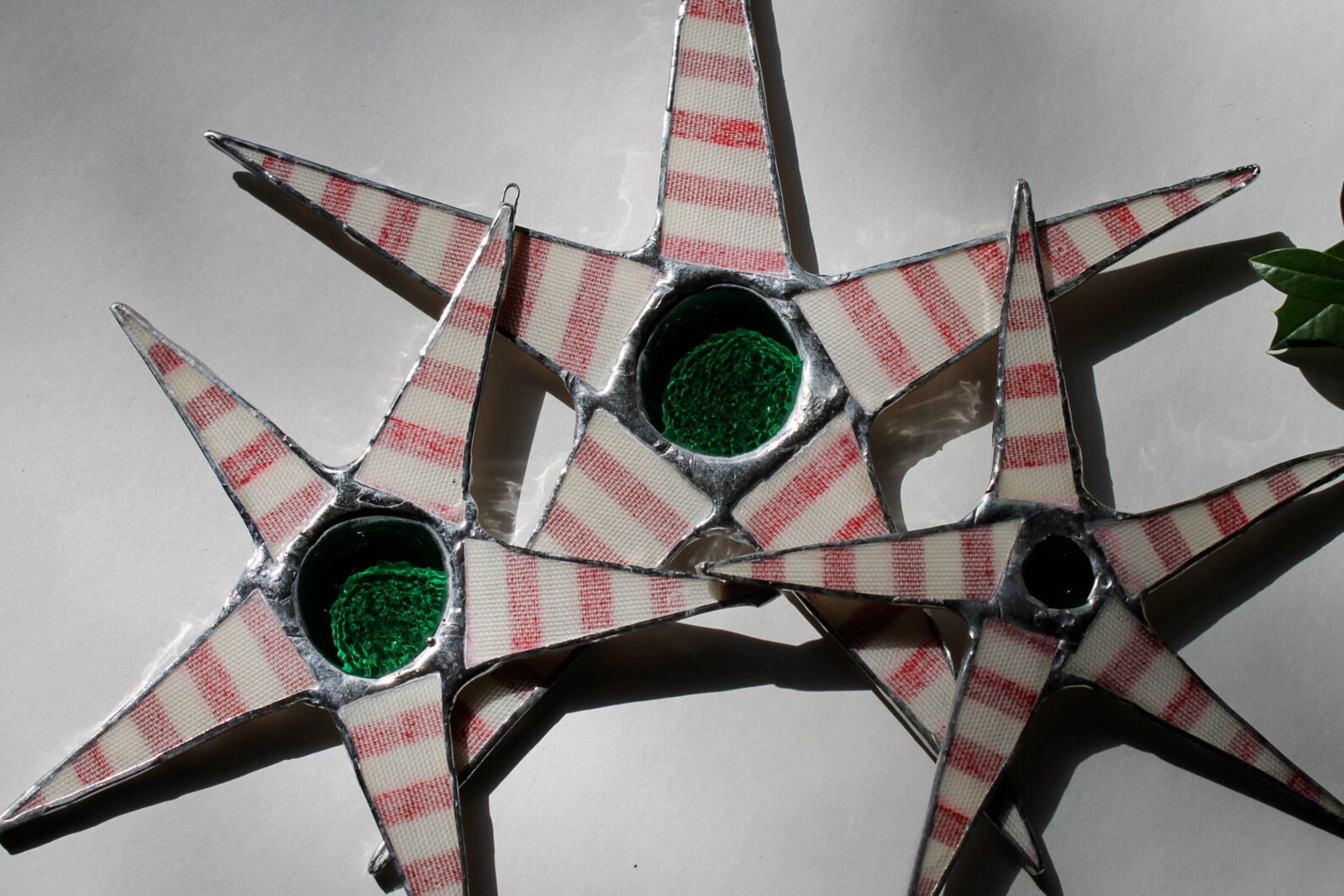 3 Christmas Peppermint Stars | Etsy