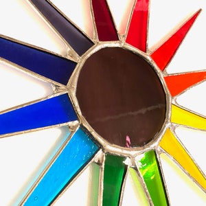Rainbow Sun- 12 Inch Art Glass Sun With Rainbow Rays - Etsy