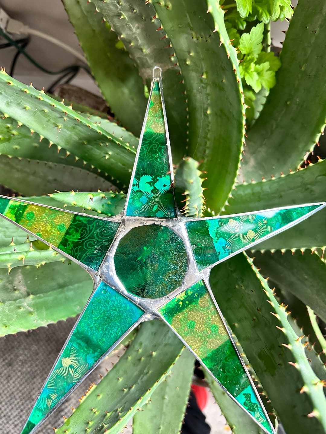 Parisian Spring Watercolor Star- Shades of Green 10 Inches Lacquered ...