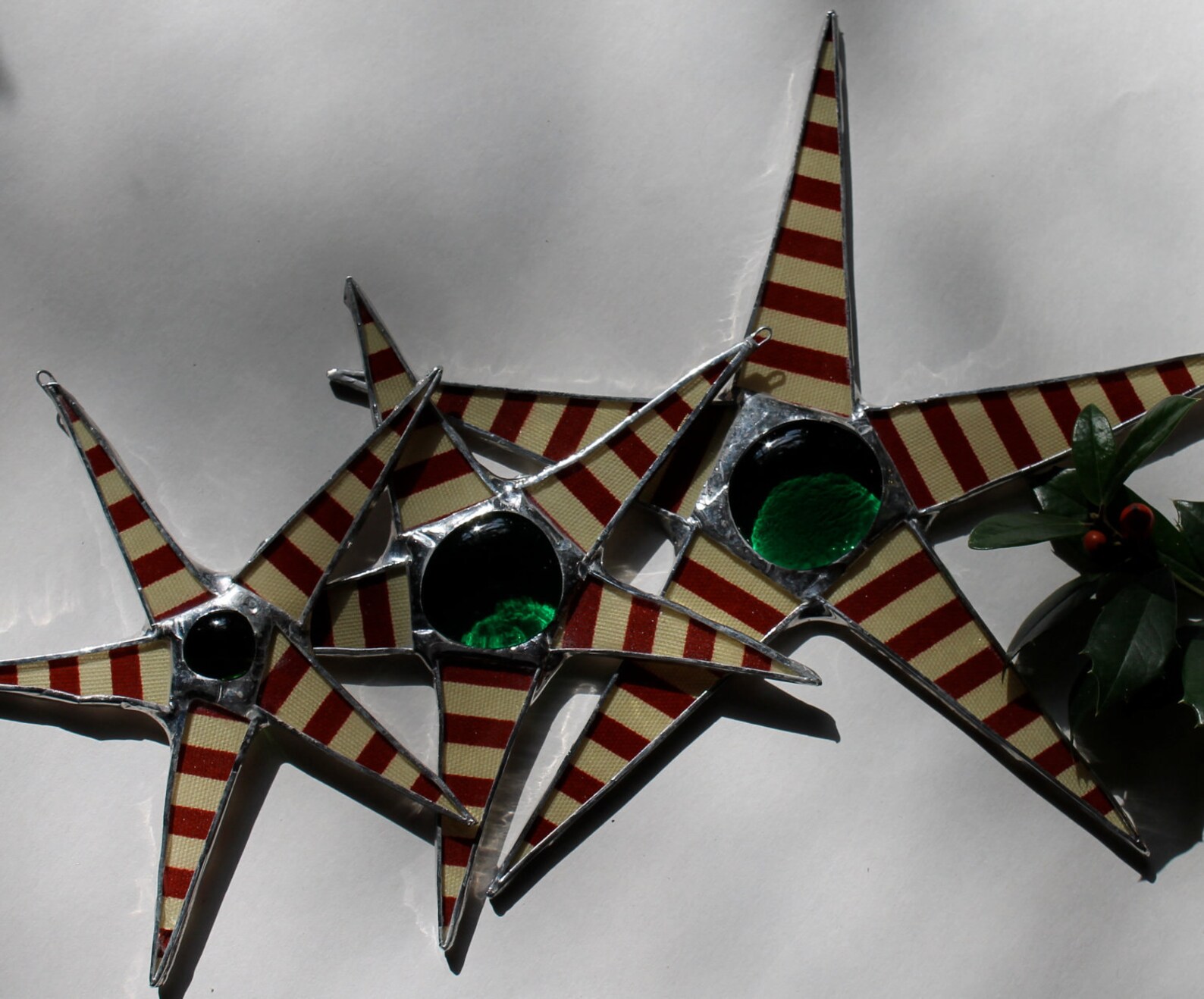 3 Christmas Peppermint Stars - Etsy