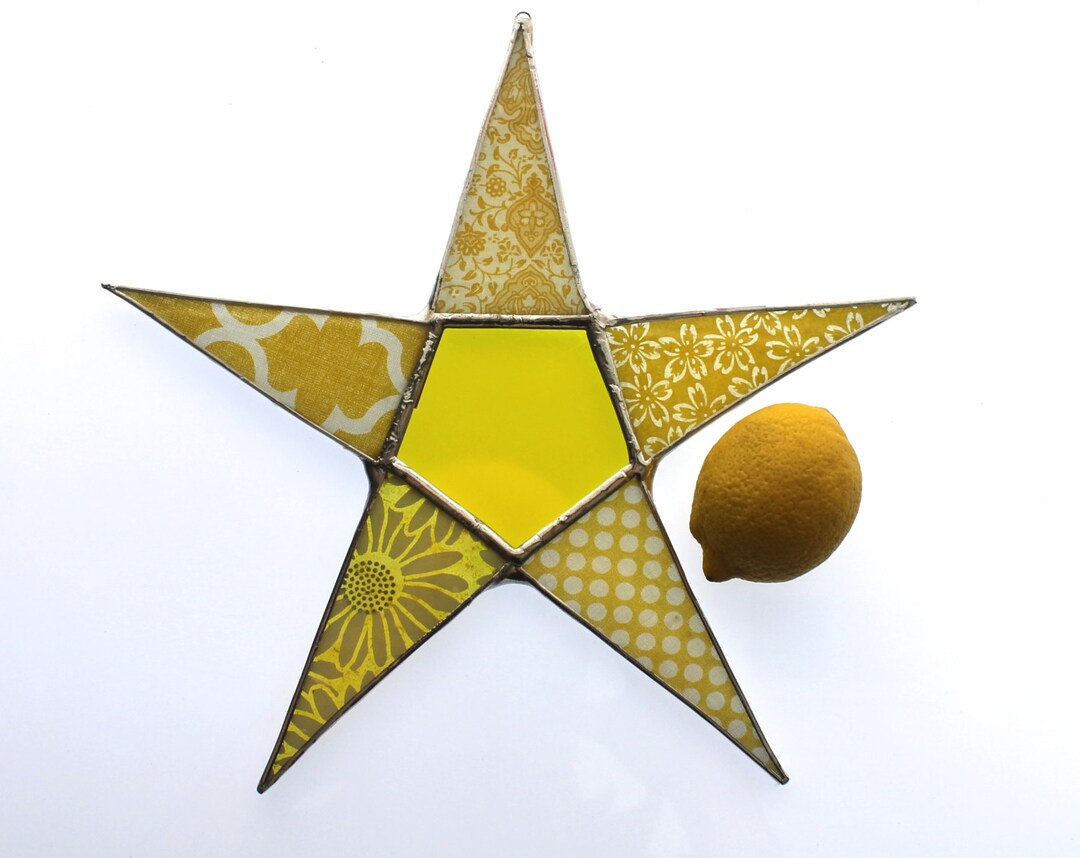 Scatter Sunshine Star- 5 Patterns, Yellow Stained Glass, Yellow Floral ...