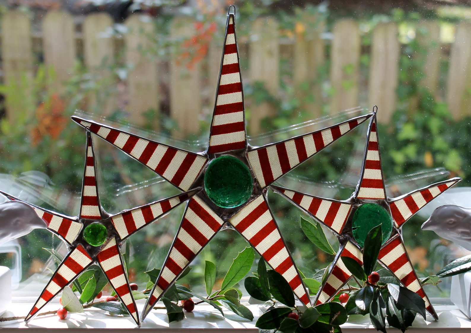 3 Christmas Peppermint Stars | Etsy