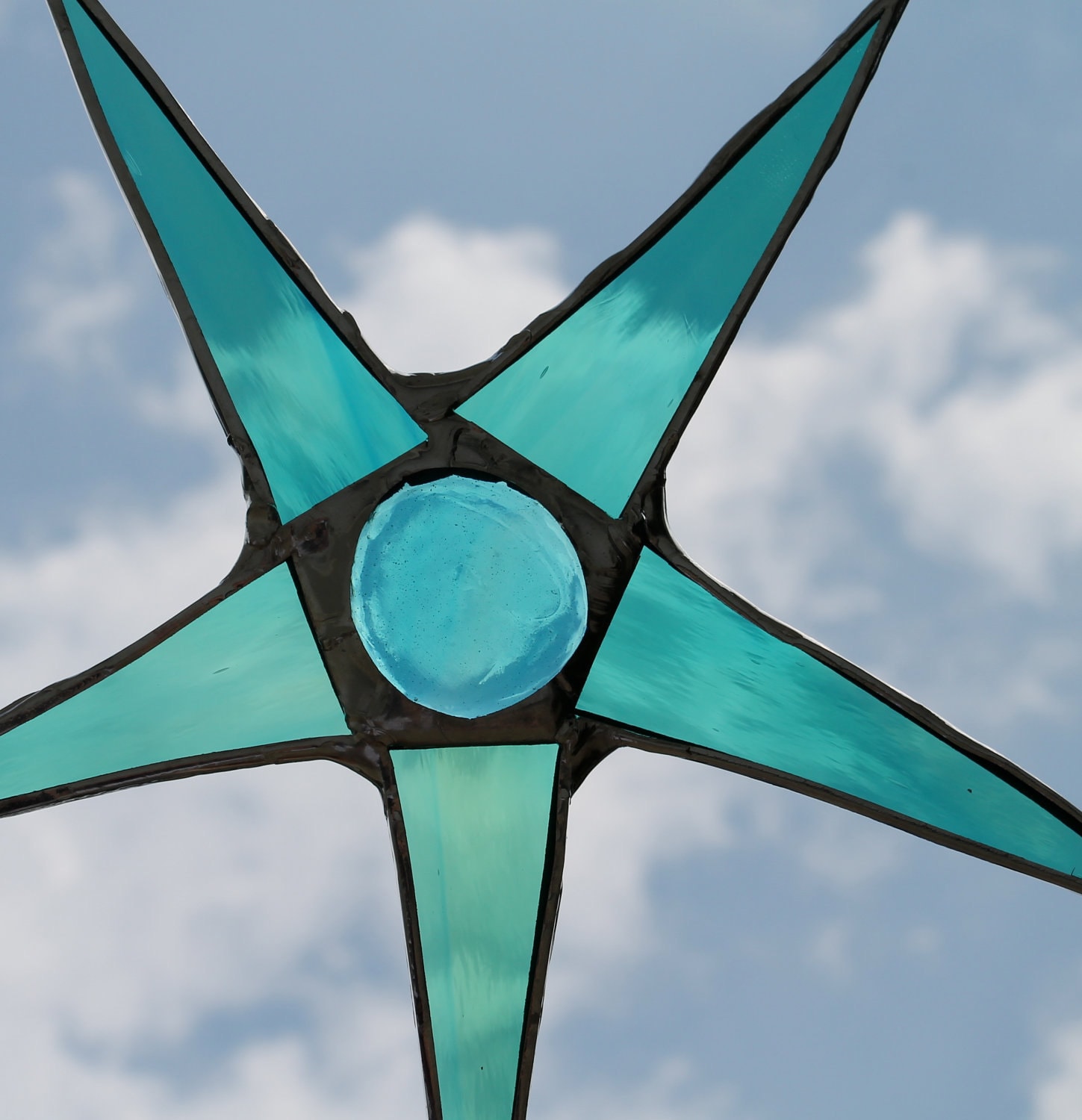 Atlantic Ocean Star in Teal Tuquoise or Green Stained Glass - Etsy