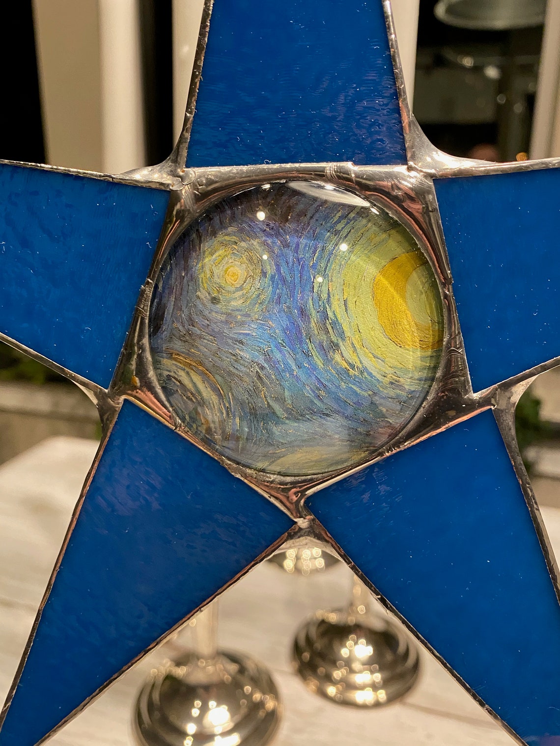 Van Gogh Art Glass Star: Stained Glass Window Decor (10 Inch) - Etsy