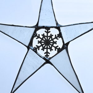 Frozen Star- Rhinestone Snowflake Center With Frosty Glass Points 9.5 ...