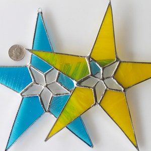Fancy Fancy Star Star 8 Inch Stained Glass Star With Multi Clear ...