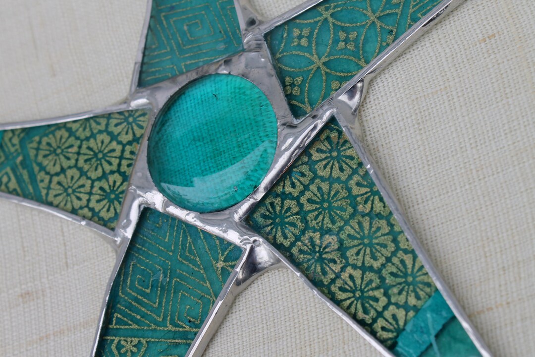 Star of Qatar - Lacquered Paper on Glass Star - 8 Inches, Stained Glass ...