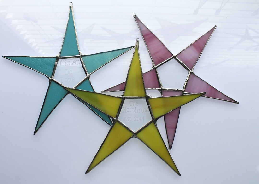 Personalized Stained Glass Star - Custom Name or Phrase, 10 Inch - Etsy