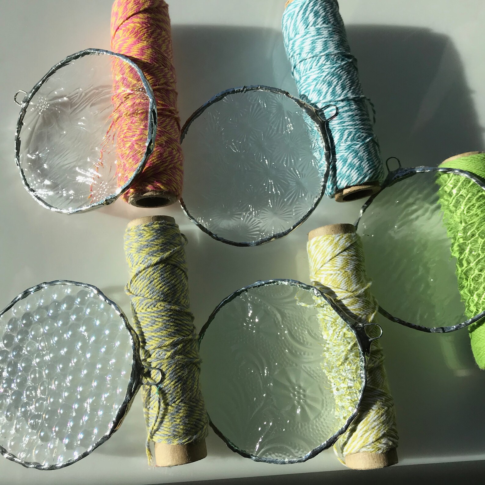 3 Inch Festive Boules- Stained Glass Discs, Custom Colors Available - Etsy