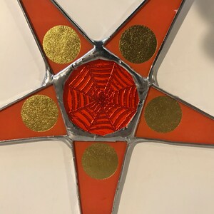 Golden Spider Web- 10 Inch Lacquered Star With German Delft Embossed ...