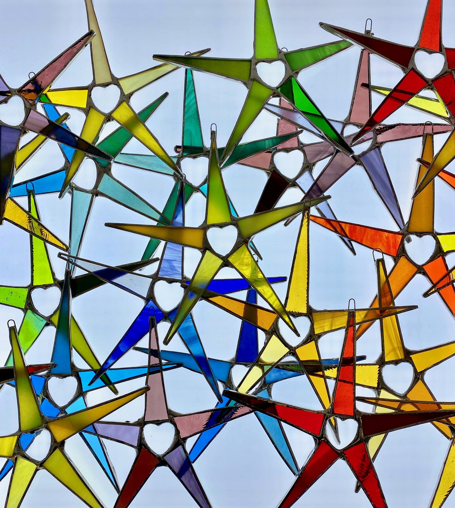 Always in My Heart Star 7 Inch Star With a Variety of Art Glass Points ...