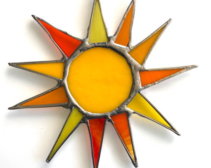 Stained Glass Suncatcher Sun Beveled Stained Glass Outdor Decor Rainbow ...