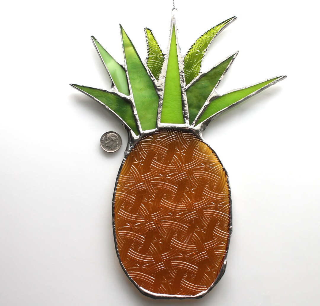 Welcome Pineapple 10 Inch Stained Glass Hospitality Hawaii Aloha ...