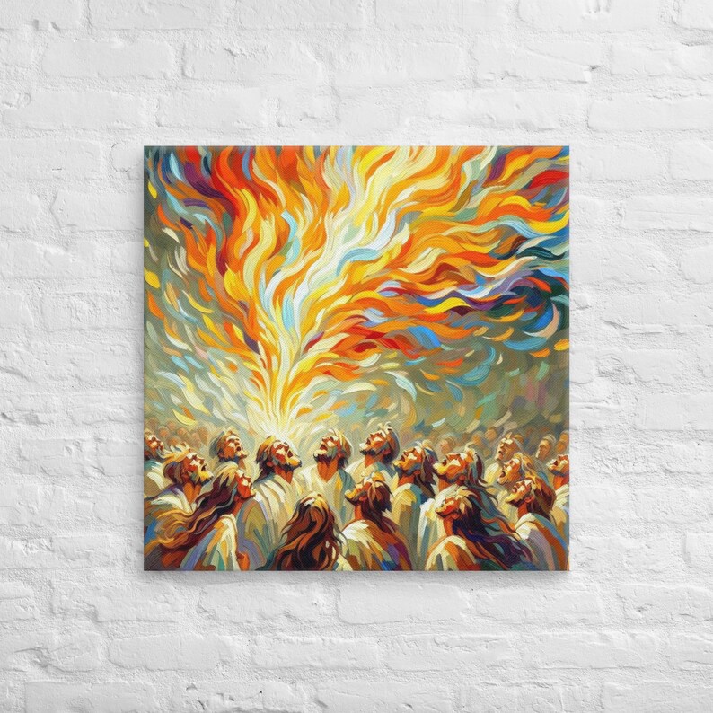 Baptism of Fire – Acts 1:8 | Pentecost Wall Art | Holy Spirit Power Canvas | Christian Flames ...