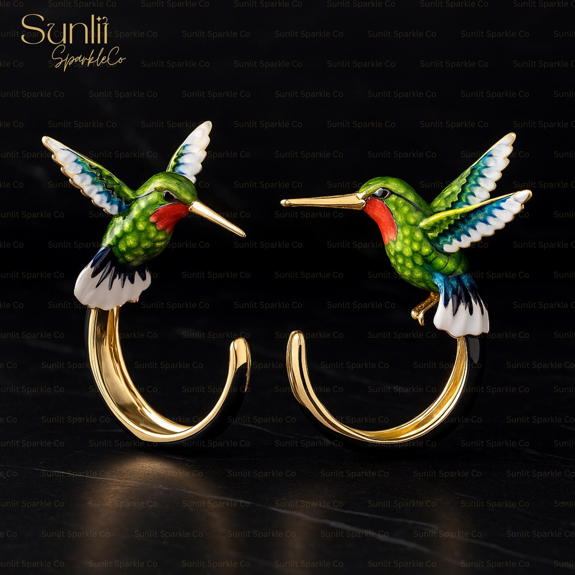 Hummingbirds Stud Earrings, Nature-inspired Bird Jewelry, Unique Bird ...
