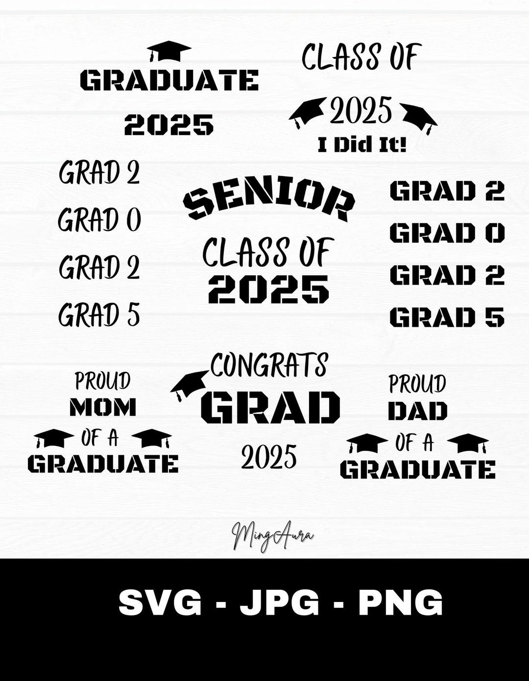Grad 2025 Bundle Svg Png, Senior 2025 Svg, Class of 2025 Svg, Mom Grad ...