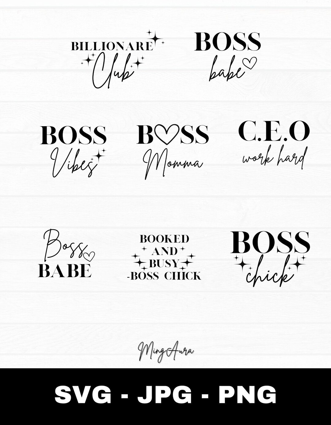 Boss Babe SVG PNG JPG Bundle: Ceo, Girl Boss, Vibes (digital Download ...