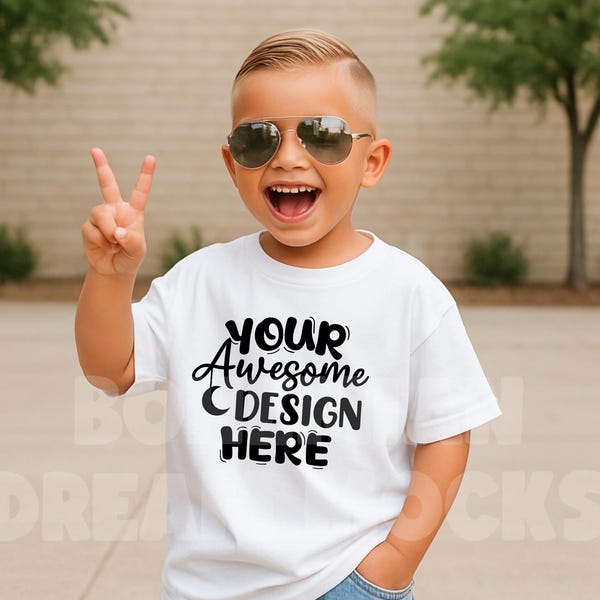 Boy in White T Shirt - Etsy