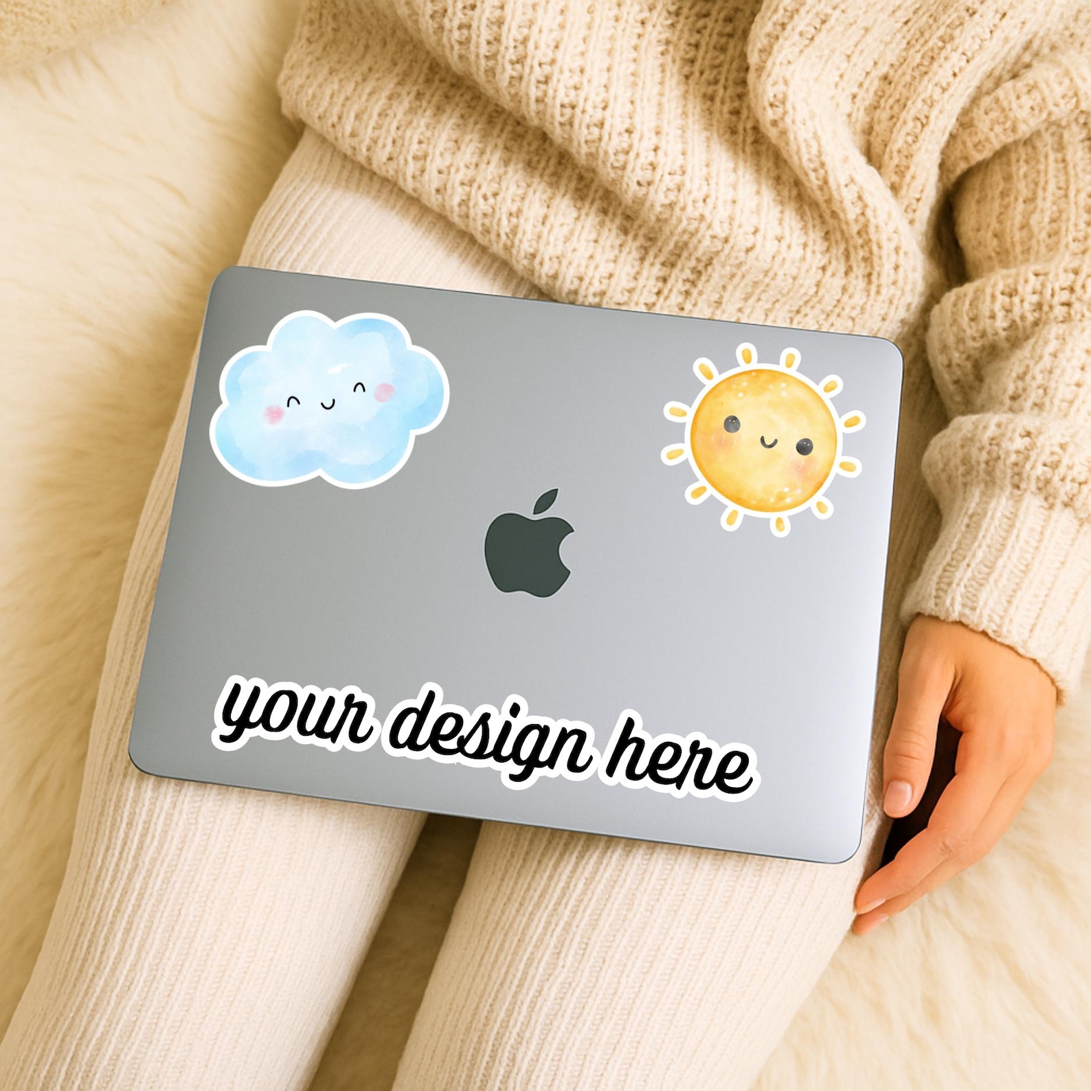 MacBook Sticker Mockup | Closed Laptop Mockup | Cozy MacBook Mockup on ...