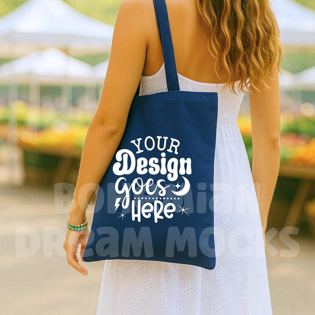 Navy Canvas Tote Bag Mockup | 8860 Nicole Canvas Tote Mockup | Liberty ...
