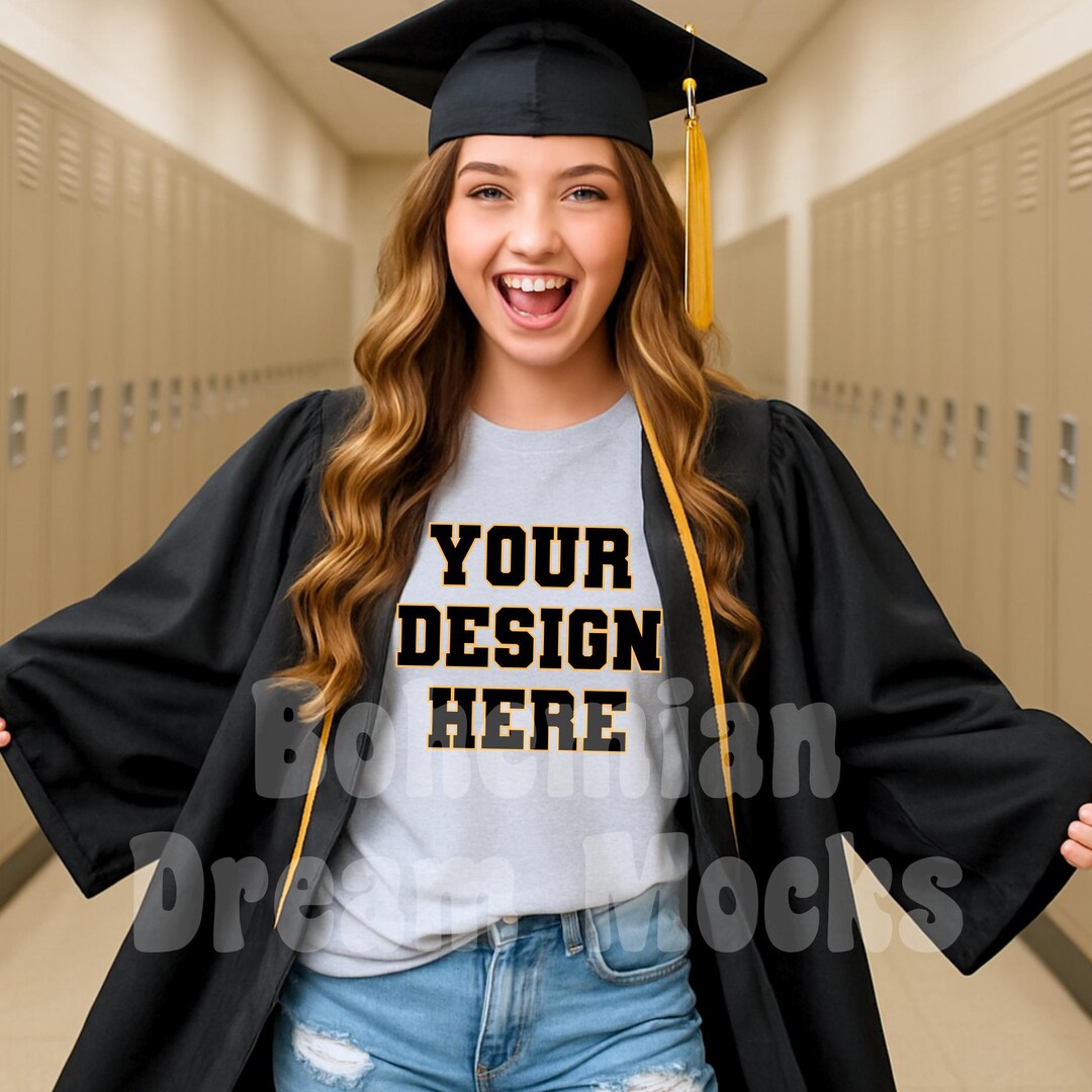 Graduation Shirt Mockup | 3001 Athletic Heather Shirt Mockup | Graduate ...