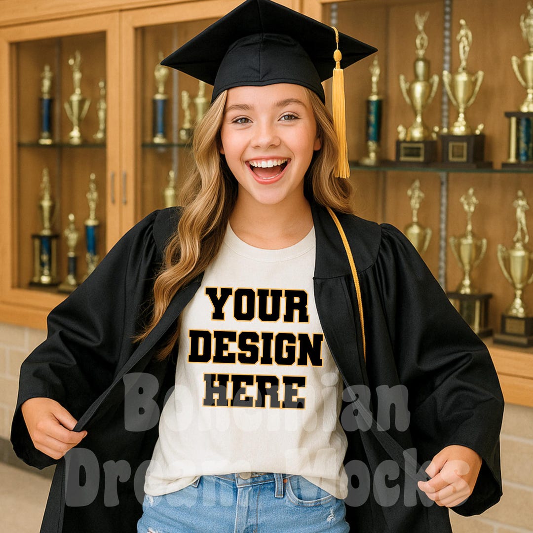 Graduation Shirt Mockup | 3001 Natural Shirt Mockup | Graduate Senior ...