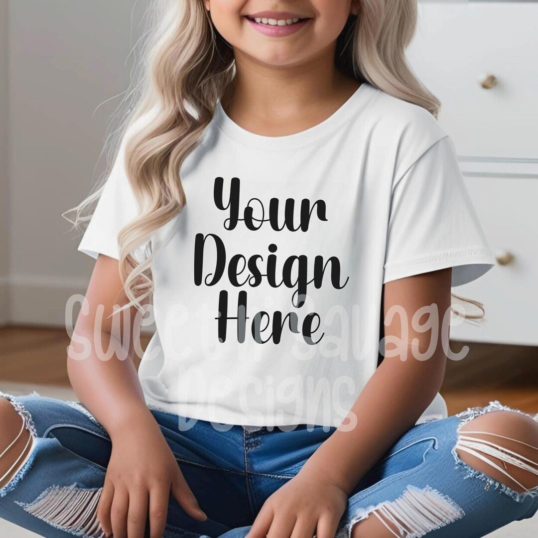 Kids T-shirt Mockup | White Shirt Mock up | Youth T-shirt Mock up ...