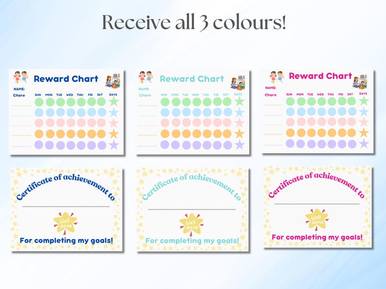 Kids Reward Chart - Chore Chart - Goal Tracker - Digital Printable ...