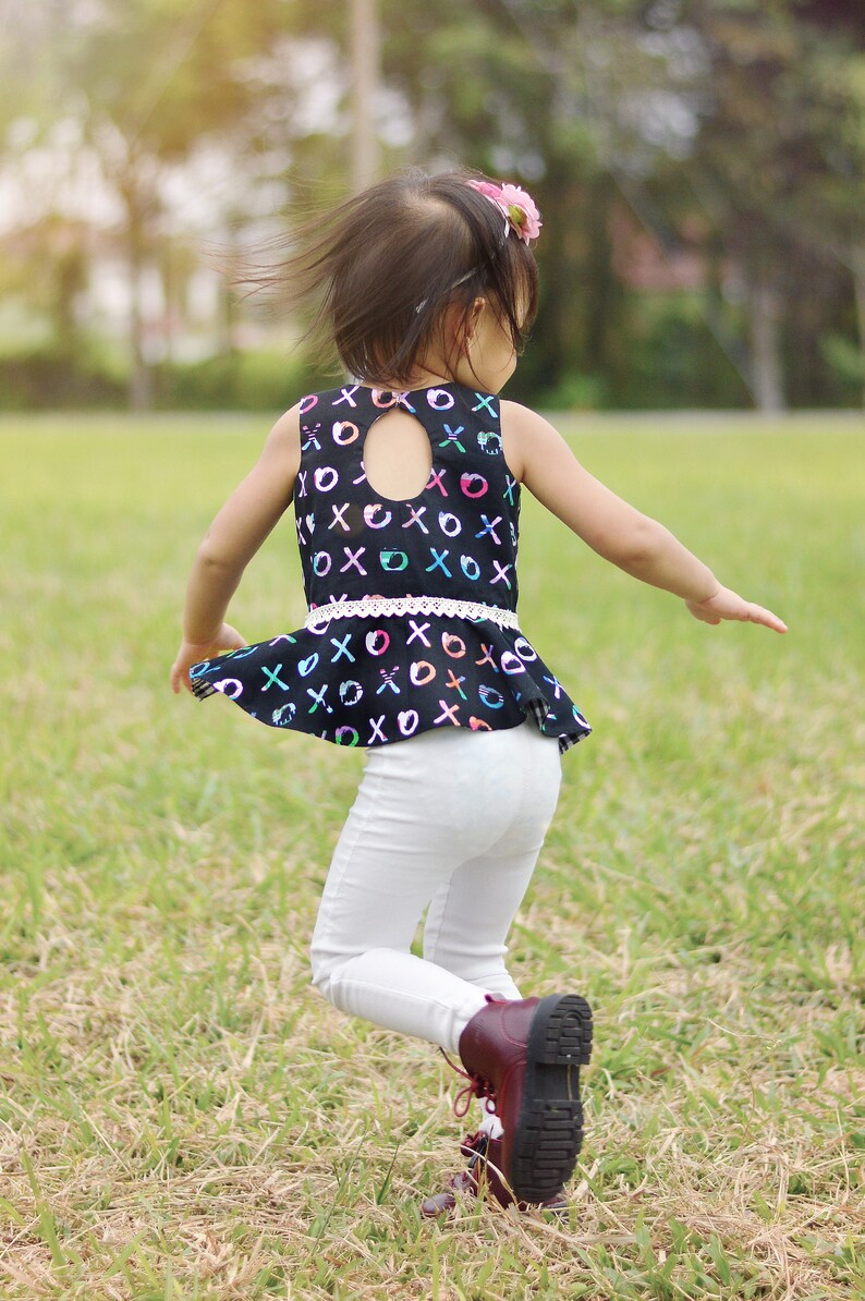 Piper Reversible Peplum Top PDF Sewing Pattern Girls Peplum - Etsy