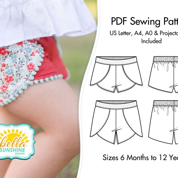 Girls Shorts Pattern - Etsy