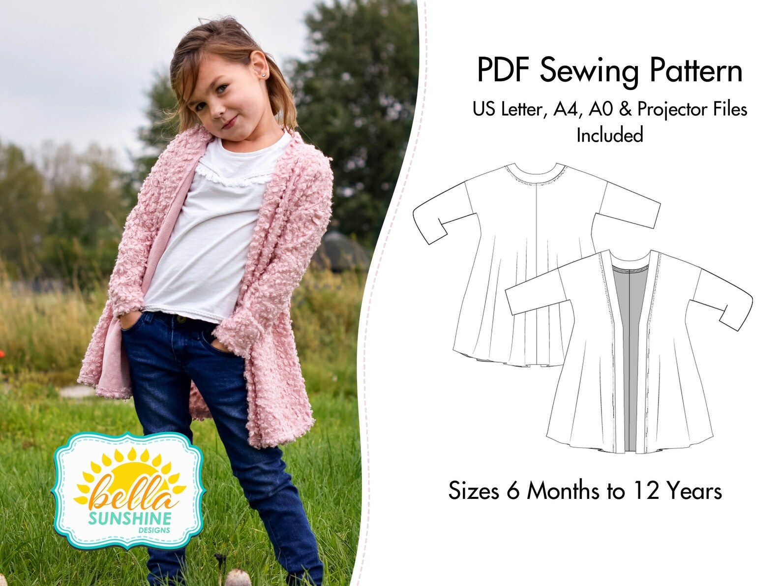 Apple Girls Cardigan Pdf Girls Pdf Pattern Sewing Pattern - Etsy