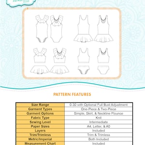 Bahari, Womens Swimsuit Pdf, Swimsuit Pattern, Plus Size Pdf, Sewing ...