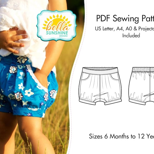 Rose Bubble Shorts PDF Sewing Pattern Bubble Shorts Baby - Etsy Canada