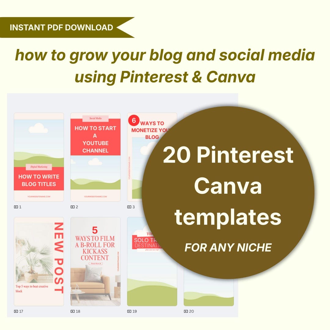 Pinterest Templates for New Business Owners, Creators, Bloggers - Etsy